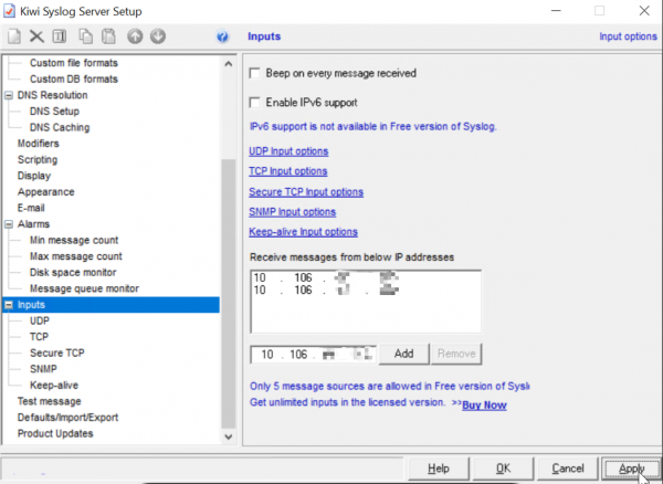 How to configure Kiwi Syslog Server for Cisco WLC – Haifeng's Blog